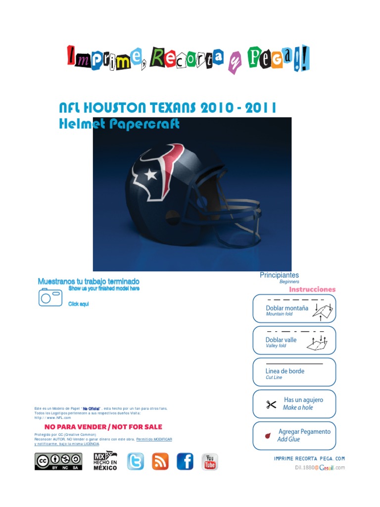 Texans Helmet Papercraft | PDF