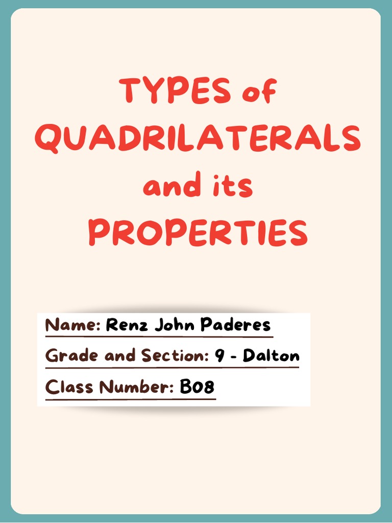 Types Of Quadrilaterals And Its Properties Pdf