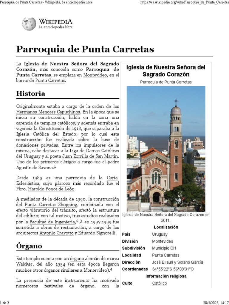 Parroquia de Punta Carretas: Historia | PDF