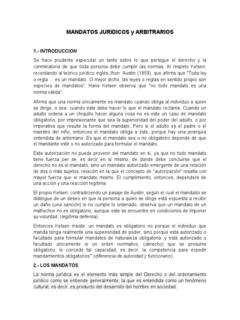Mandato Juridico y Arbitrario | PDF