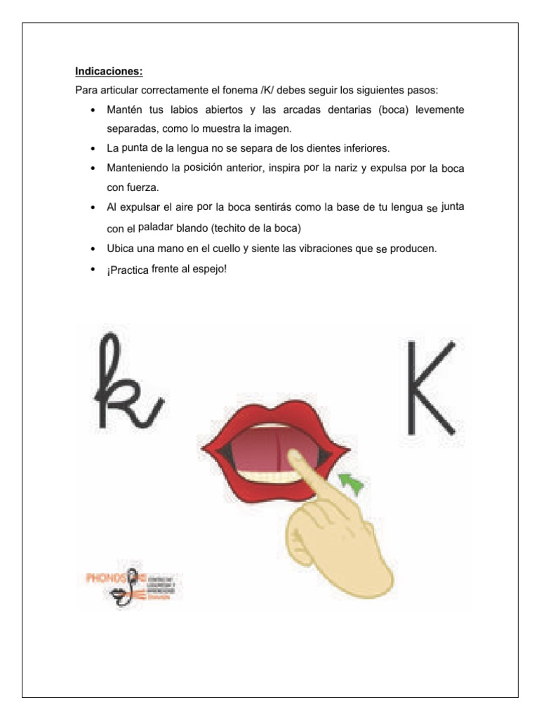 Actividades para Articular el Fonema K | PDF | Artes del Lenguaje y ...