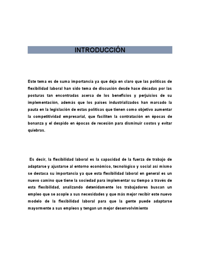 ensayo flexibilidad laboral | PDF | México | Desempleo