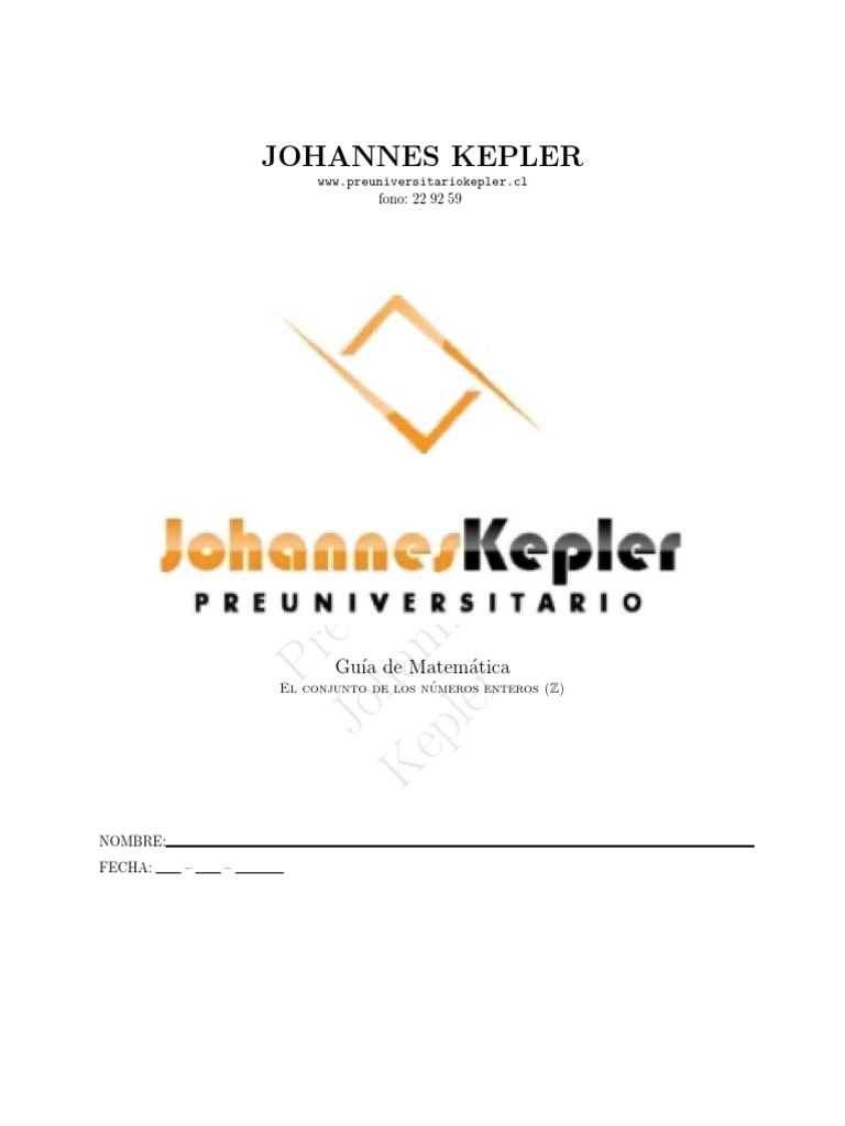 Algebra - Guía - Números Enteros - El Conjunto de Los Numeros (Z) | Descargar gratis PDF ...