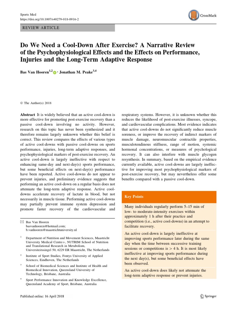 Do We Need a Cool-Down After Exercise | PDF | Heart Rate | Lactic Acid