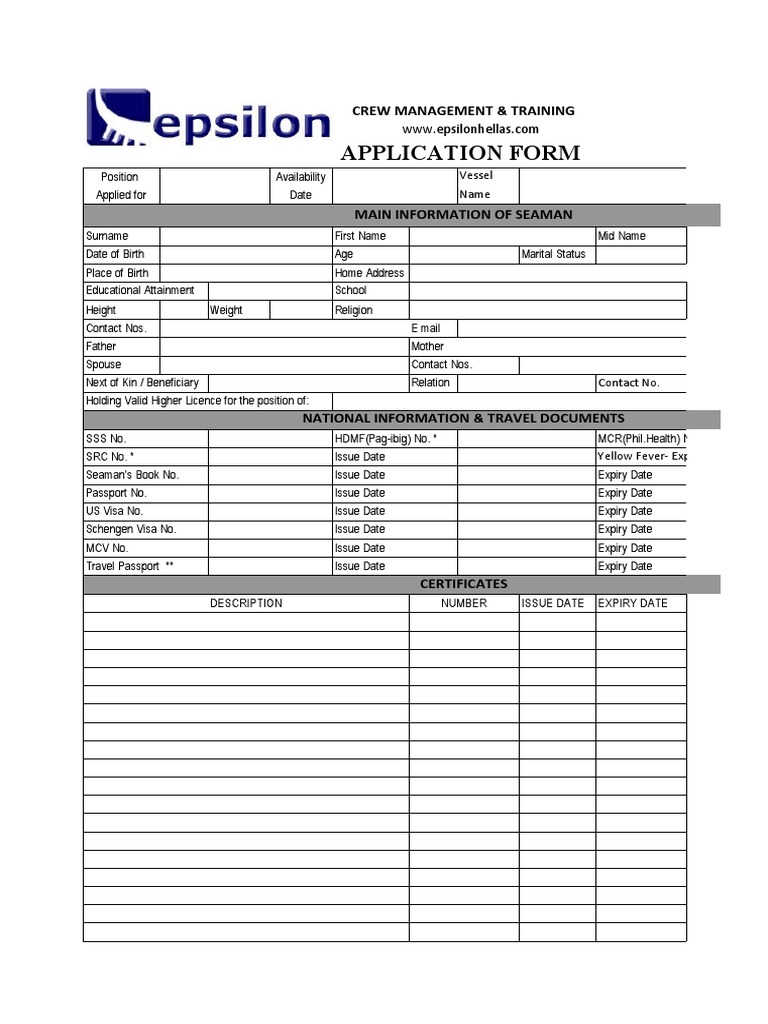 Application Form Epsilon Danube | PDF | Ships | Oil Tanker