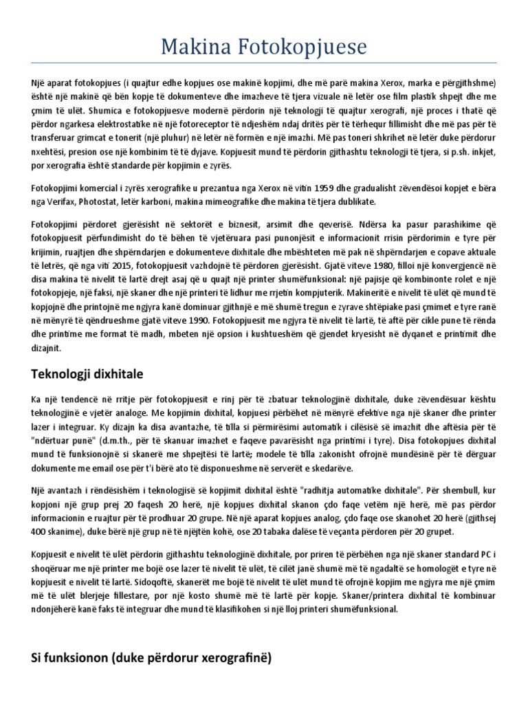 Makina Fotokopjuese | PDF