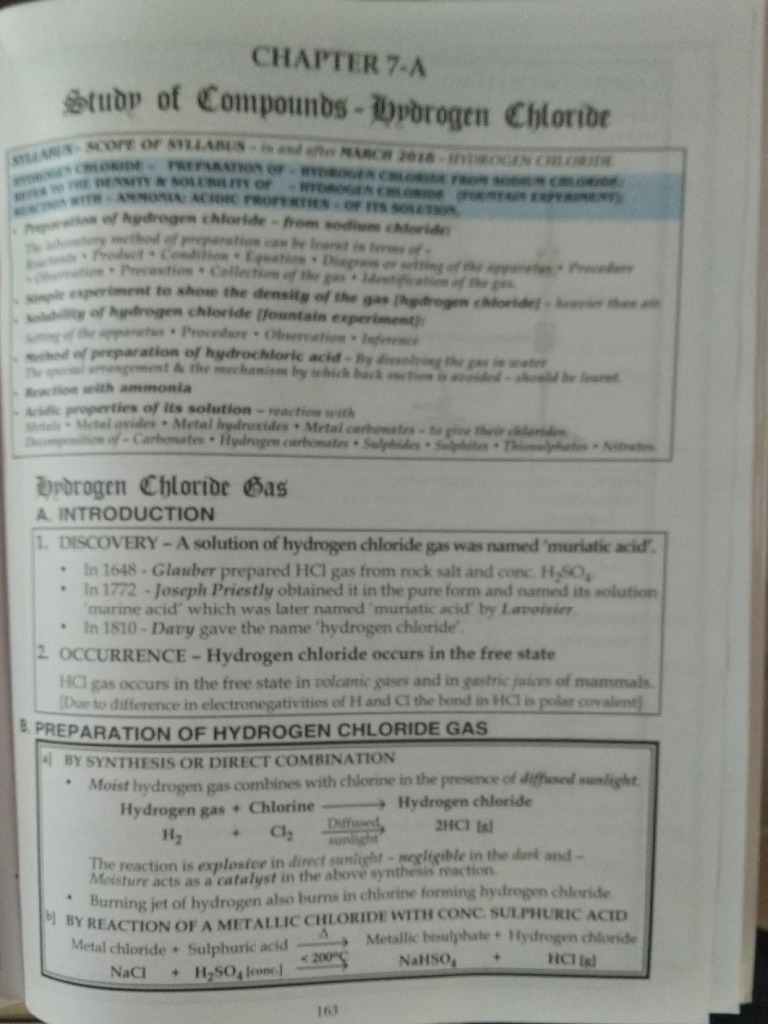 Hydrogen Chloride: Properties & Preparation | PDF | Hydrochloric Acid ...