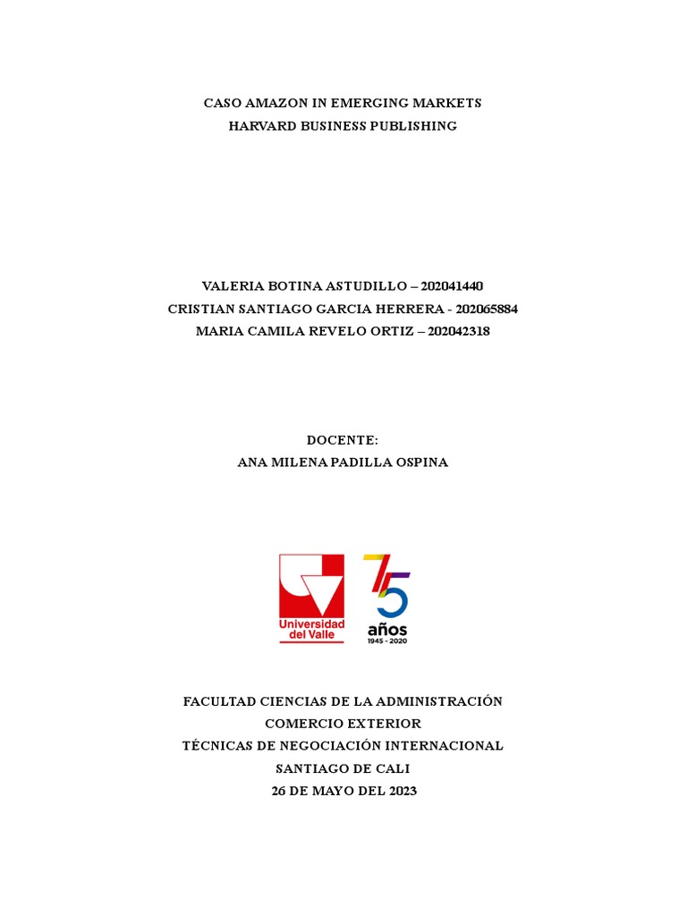 Caso Amazon in Emerging Markets | PDF | Mercado (economía ...