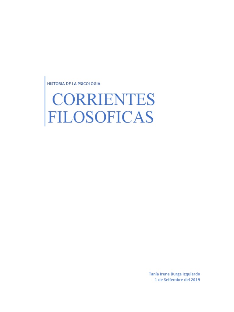 Corrientes Filosóficas | PDF | Existencialismo | Conocimiento
