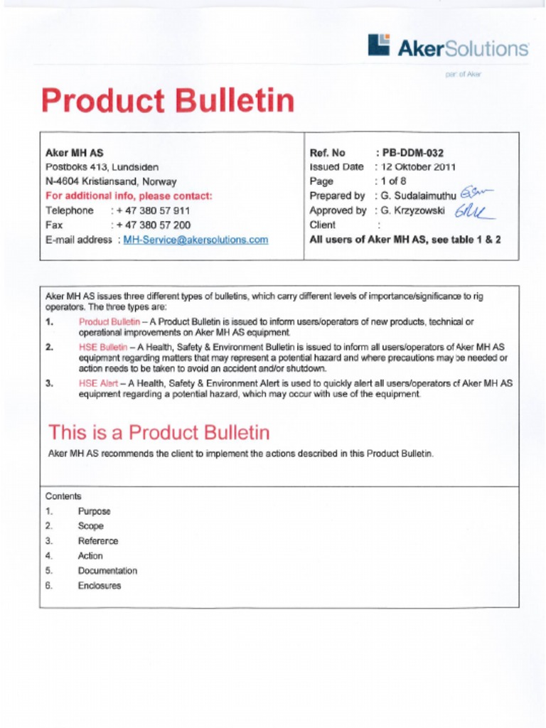 Aker MH Top Drive Bearing Clearance Guide | PDF | Bearing (Mechanical ...