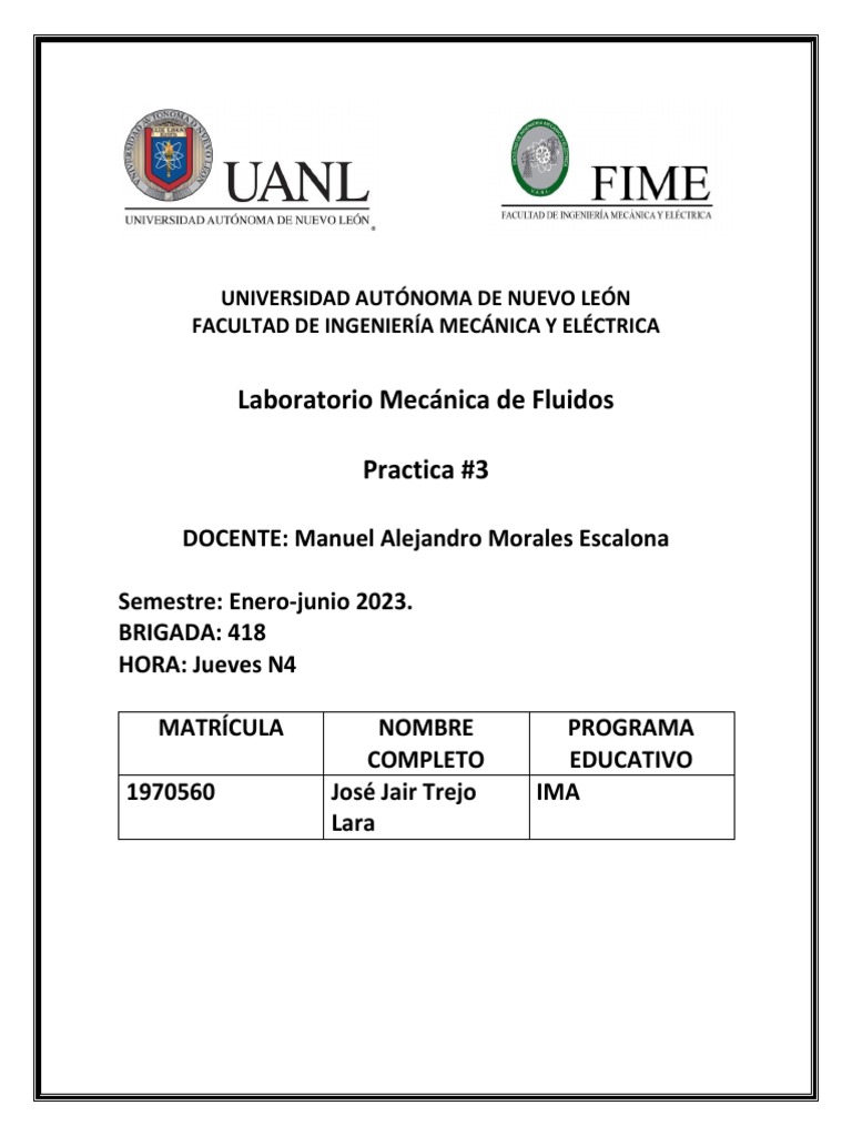 Practica 3 Lab Mec Fluidos | PDF | Presión atmosférica | Presión
