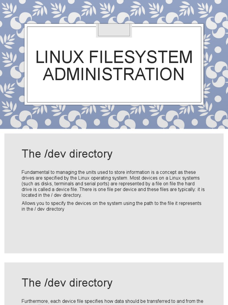 Linux Filesystem Administration Download Free Pdf Computer File File System