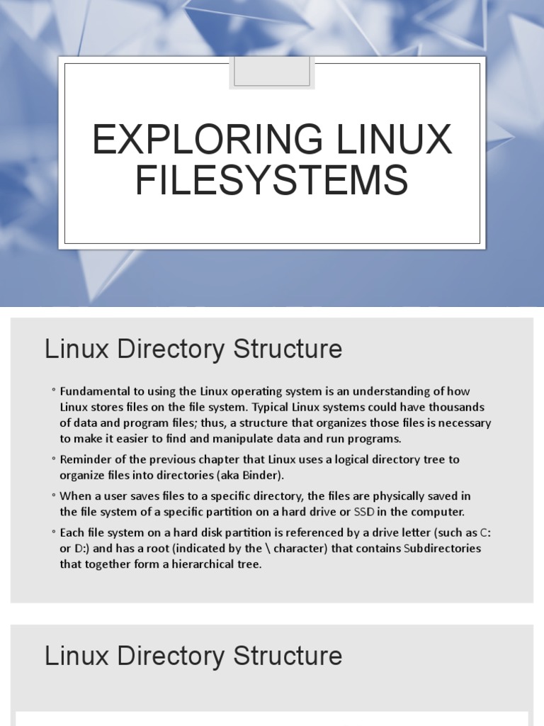 Exploring Linux Filesystems Pdf 
