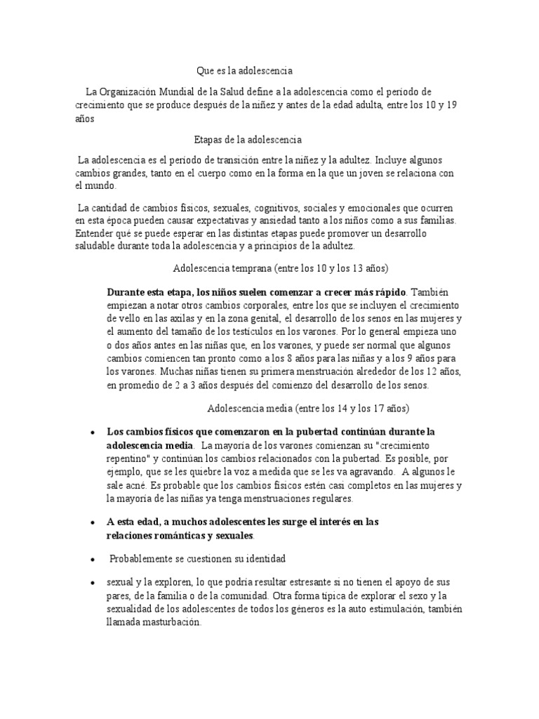 Que Es La Adolescencia | PDF | Salud y bienestar