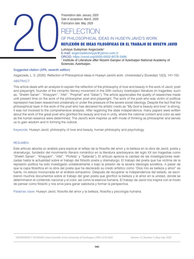 Asgarzade, L. S. (2020) - Reflection of Philosophical Ideas in Huseyn ...