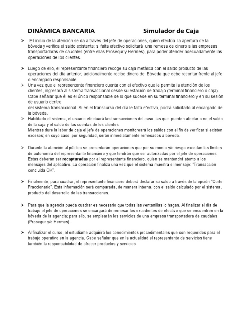 Sistema Operativo Bancario | PDF | Bancos | Sistema de informacion