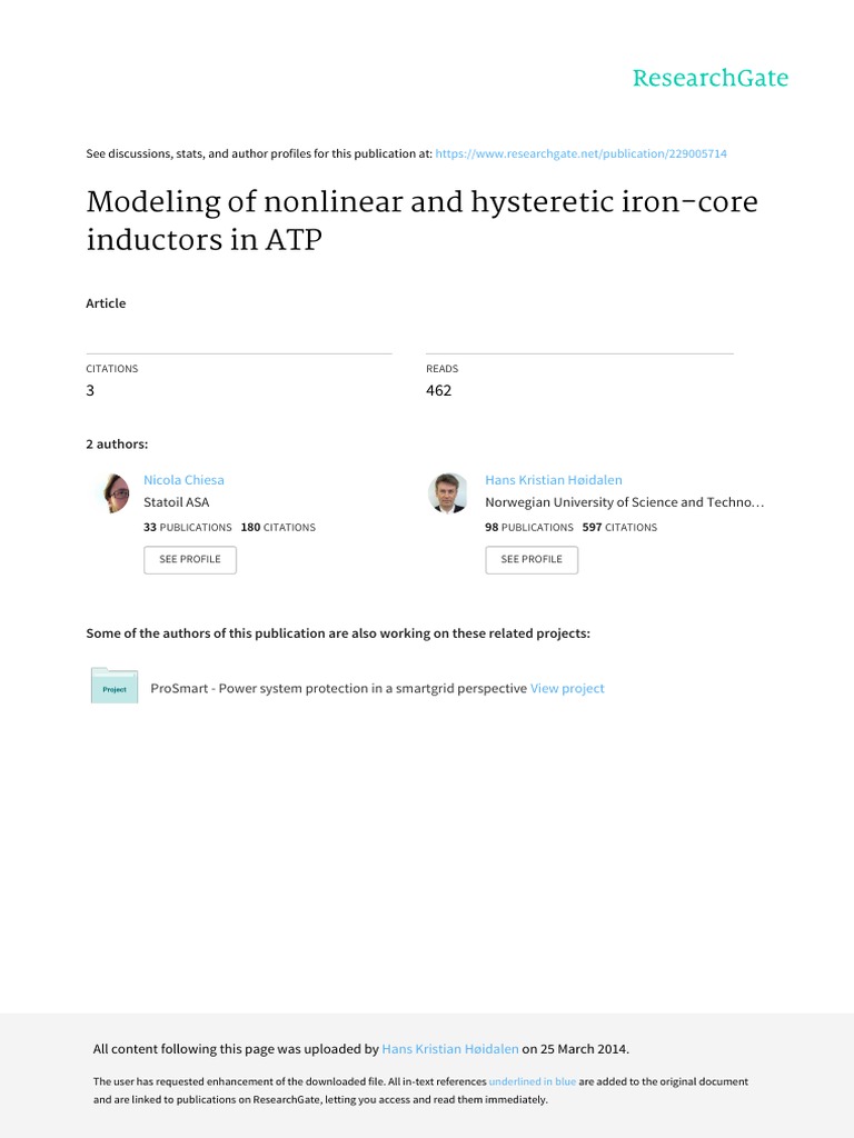 Modeling of Nonlinear and Hysteretic Iro | PDF | Inductor | Hysteresis Modeling of Nonlinear and Hysteretic Iro | PDF | Inductor | Hysteresis