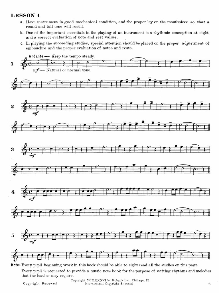 Clarinete Estudo Rubank | PDF