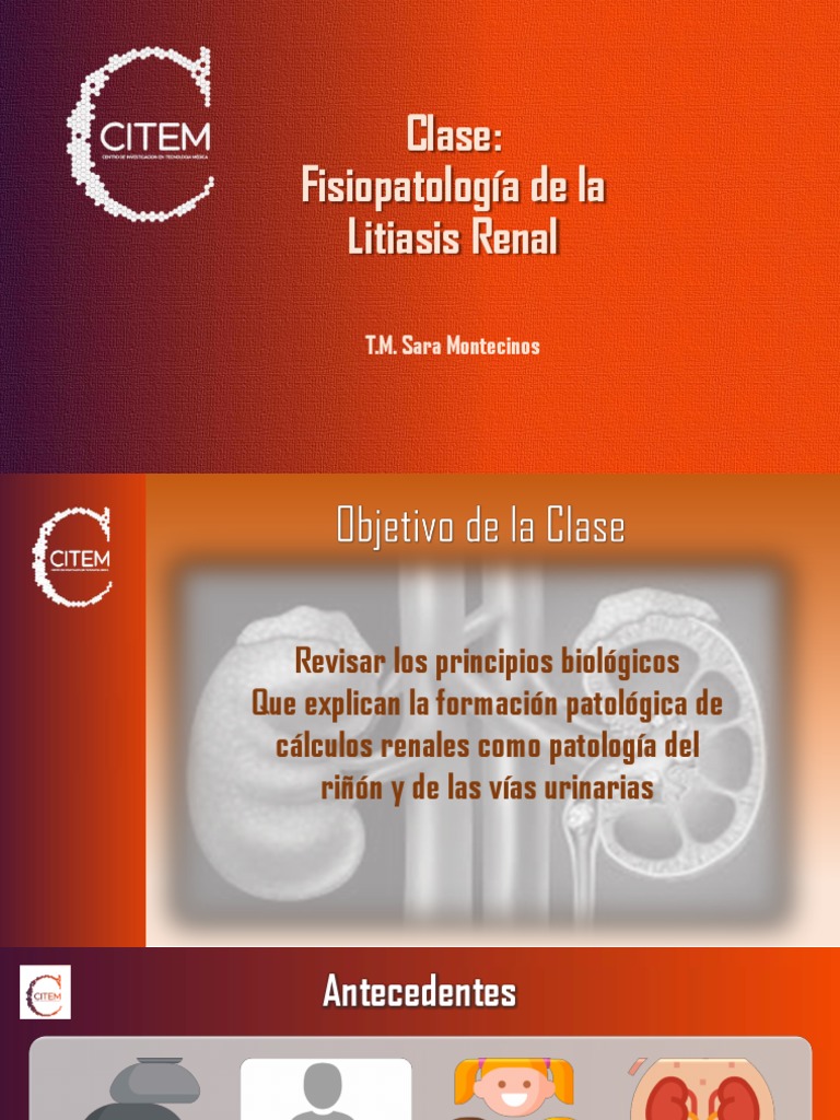 Clase Fisiopatología de La Cristaluria y Urolitiasis | PDF | Calcio | Riñón