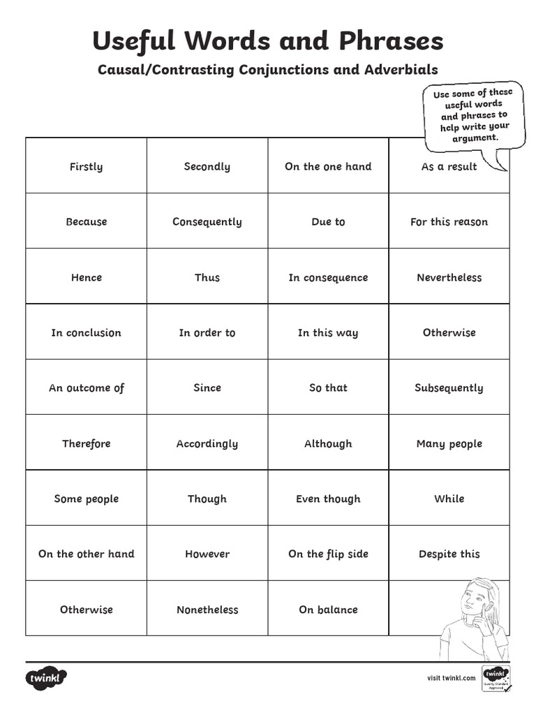 Causal and contrasting conjunctions and adverbials | PDF