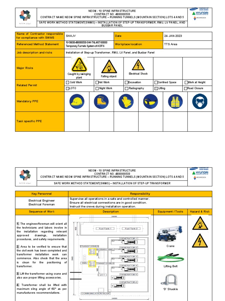 NEOM Spine Infrastructure SWMS Guide | PDF | Tunnel | Crane (Machine)