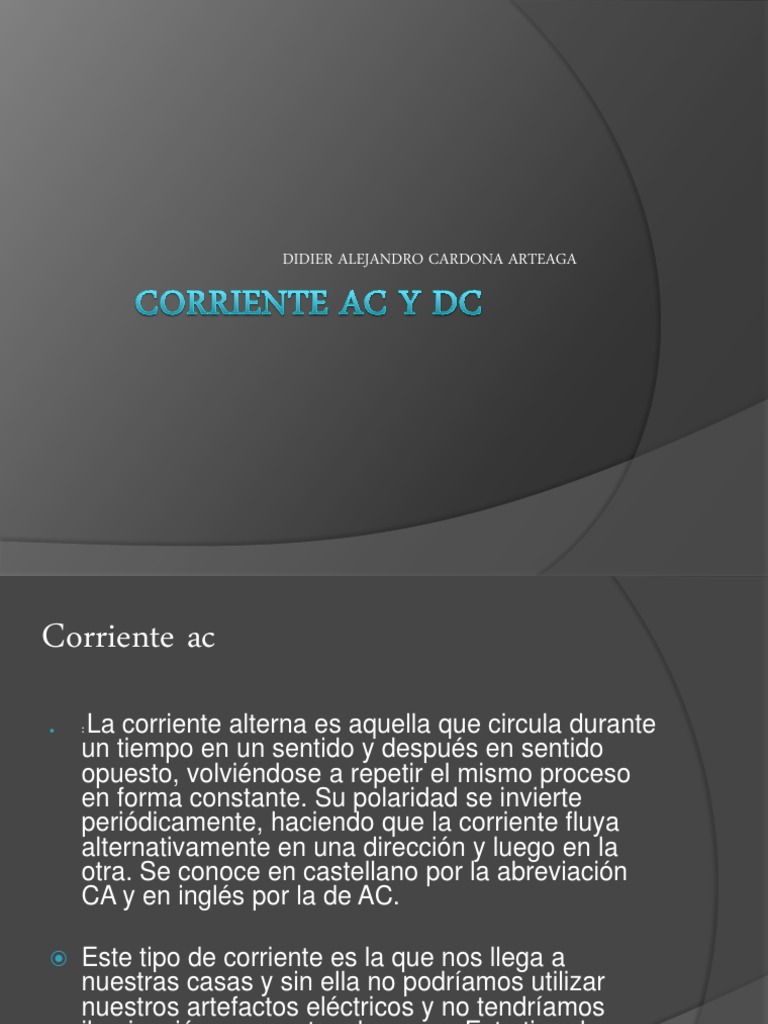 Corriente Ac y DC | PDF | Corriente eléctrica | Física