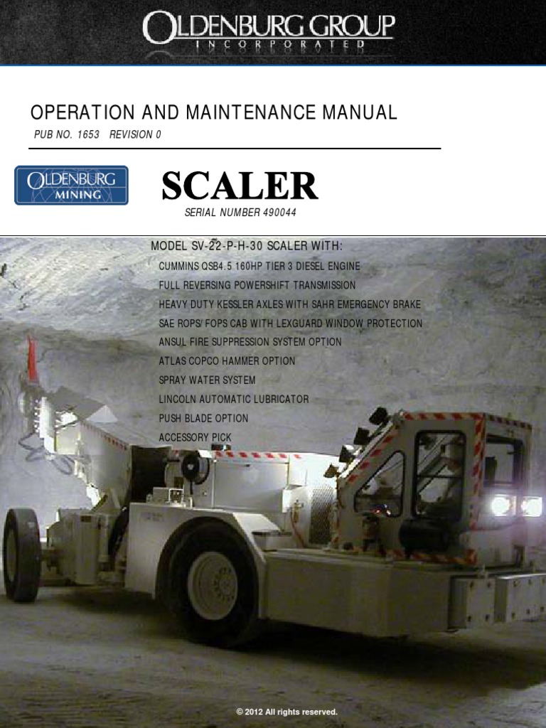 SV-22 Scaler Operation & Maintenance Manual | PDF | Truck | Oxygen