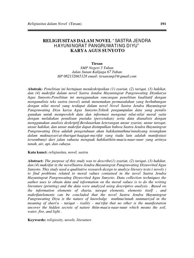 Religiusitas dalam Sastra Jendra | PDF | Agama & Spiritualitas