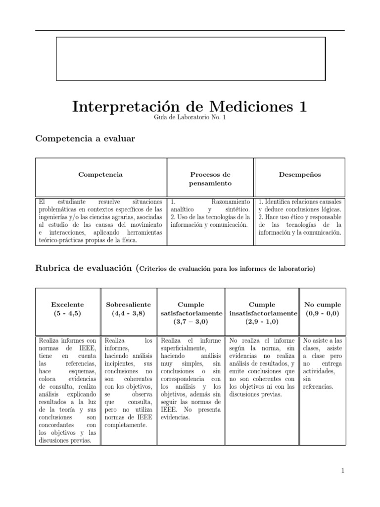 Interpretacion de Mediciones 1 | PDF