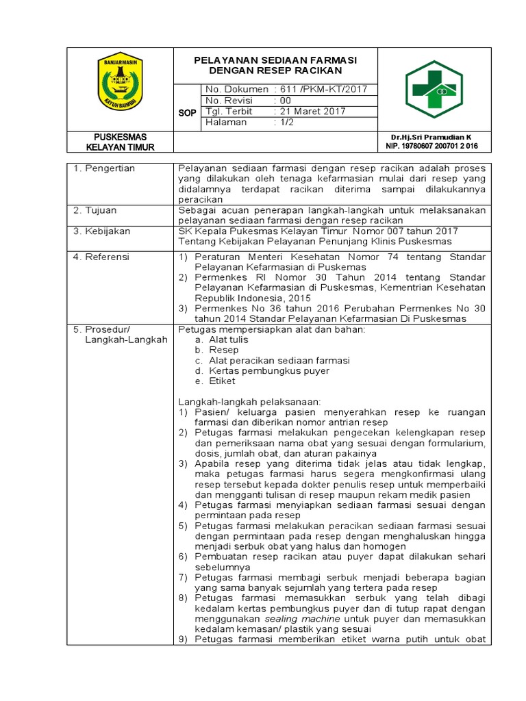 26) Pelayanan Resep Racikan | PDF