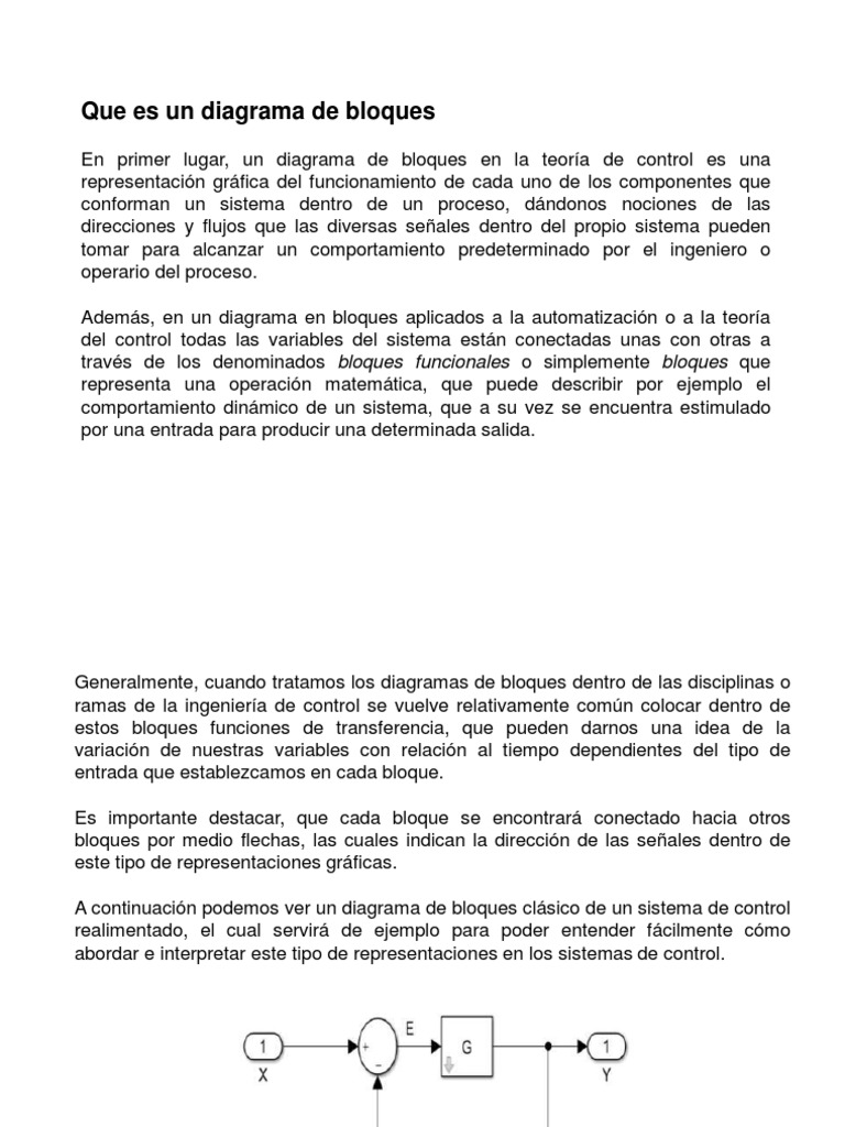 2 - Diagrama de Bloques | PDF | Sistema de control | Ingeniería de control