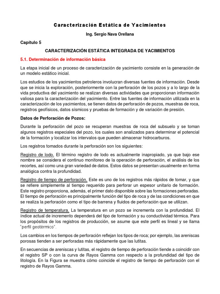 Caracterización Estática de Yacimientos | PDF | Depósito de petróleo ...