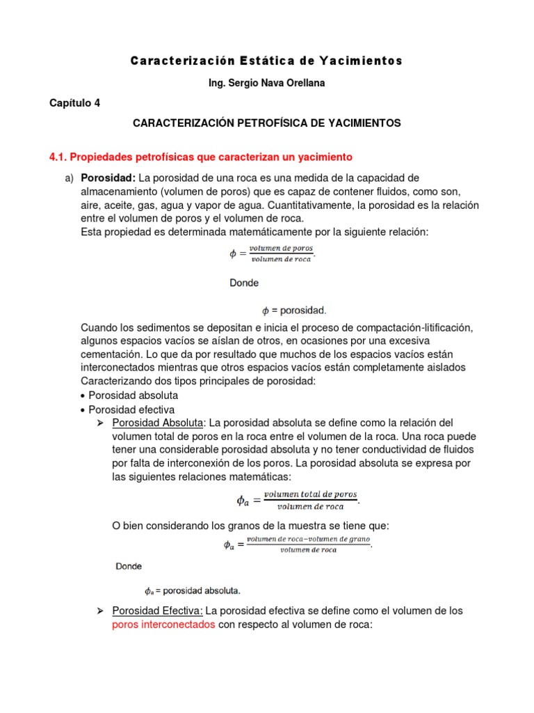Caracterización Petrofísica de Yacimientos | PDF