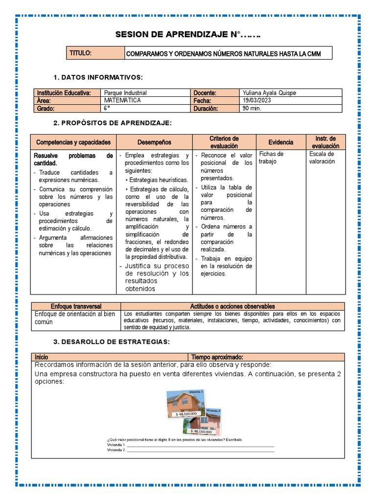 SESION DE APRENDIZAJE #Mate 20 | PDF SESION DE APRENDIZAJE #Mate 20 | PDF