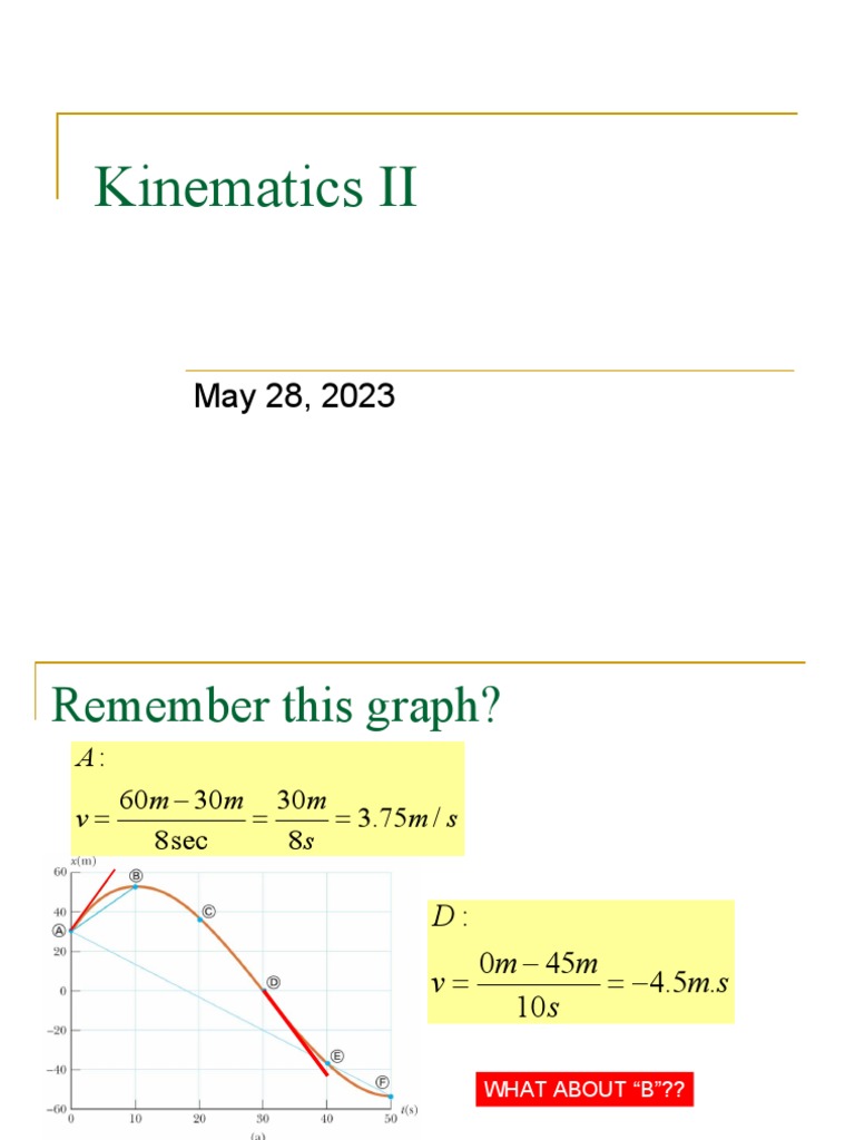 Set 2 - Kinematics II | PDF | Velocity | Acceleration