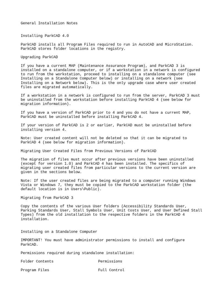 Readme - en Parcad | PDF | Installation (Computer Programs) | Windows Registry