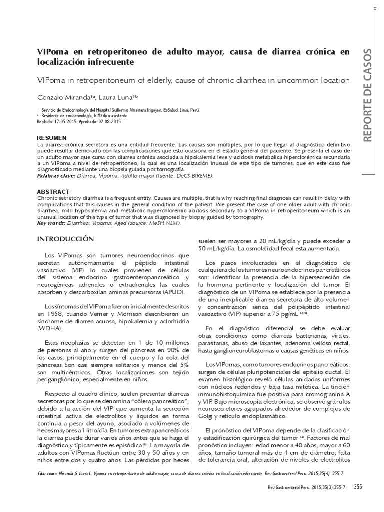 VIPOMA | PDF | Diarrea | Cáncer