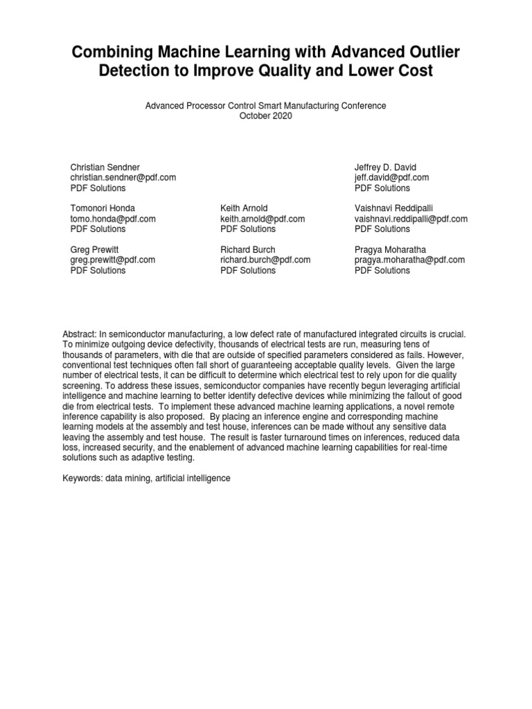 PublishedPaper 2020-APCSM MachineLearning | PDF | Machine Learning | Outlier