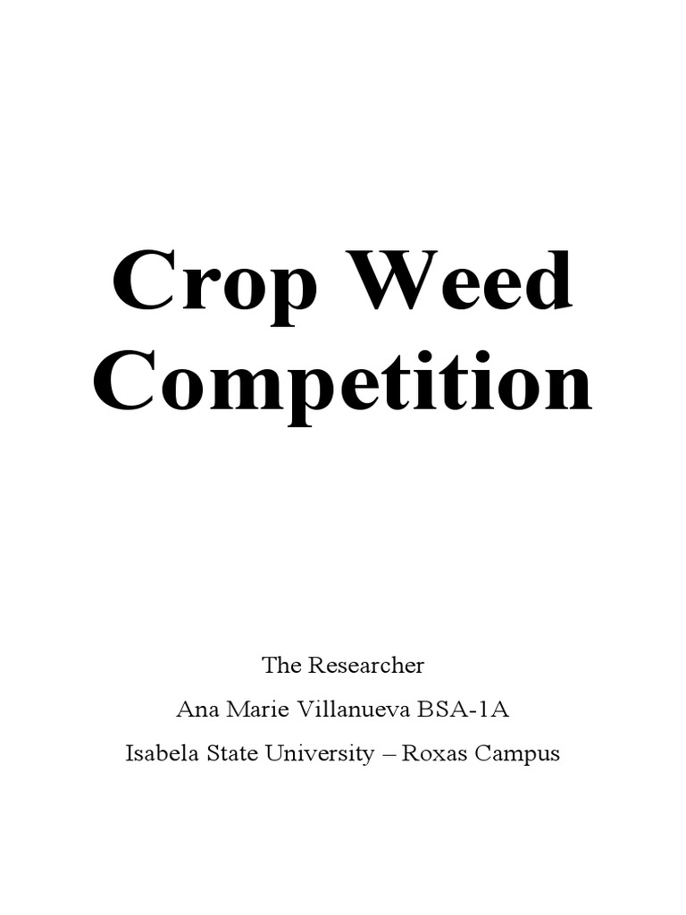 Crop Weed Competition Pdf Experiment Weed