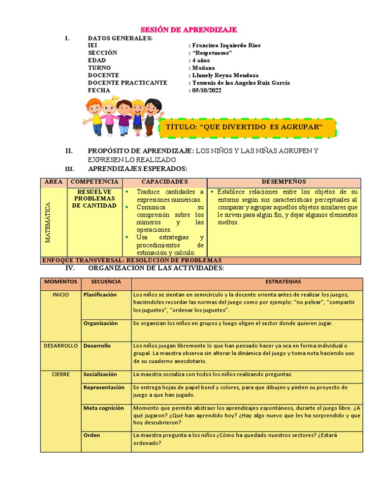 MIERCOLES 5 - SESIÓN DE APRENDIZAJE Divertido Es Agrupar Con Frutas | PDF | Cognición