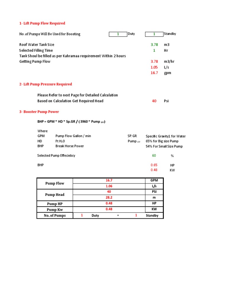 Lift Pump Calculation | PDF | Pipe (Fluid Conveyance) | Pump