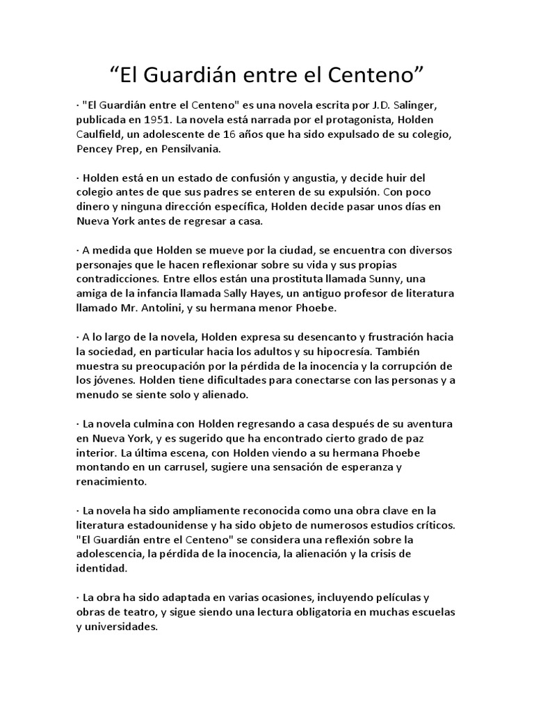 El Guardián Entre El Centeno | PDF