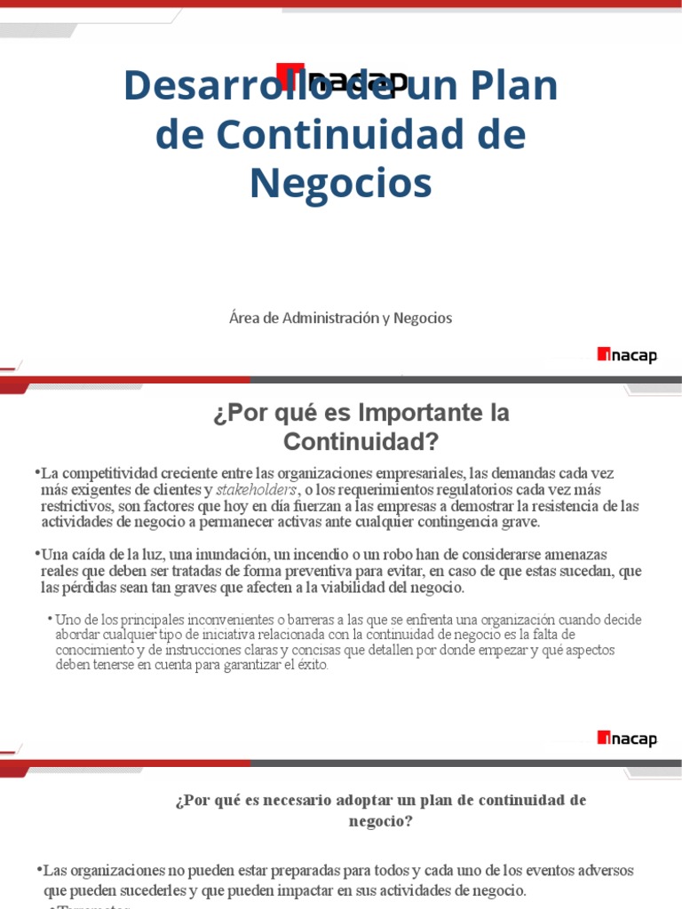 Clase 4 - Plan de Continuidad de Negocio | PDF | Procesos de negocio | Riesgo
