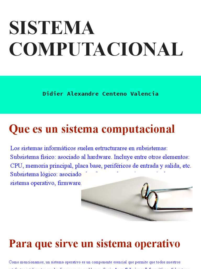 Diapositiva de Un Sistema Computacional Didier Alexandre Centeno ...