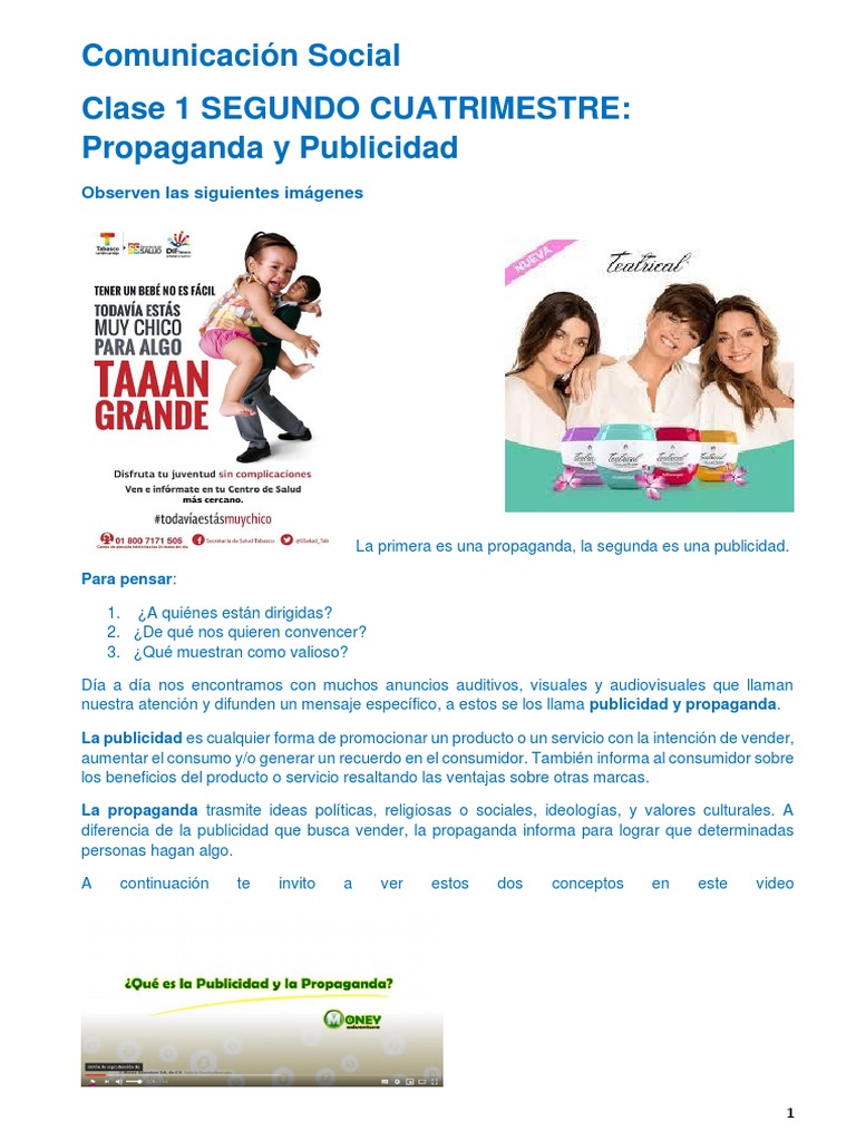 Clase 1 - 2°C Publicidad y Propaganda | PDF | Publicidad | Propaganda