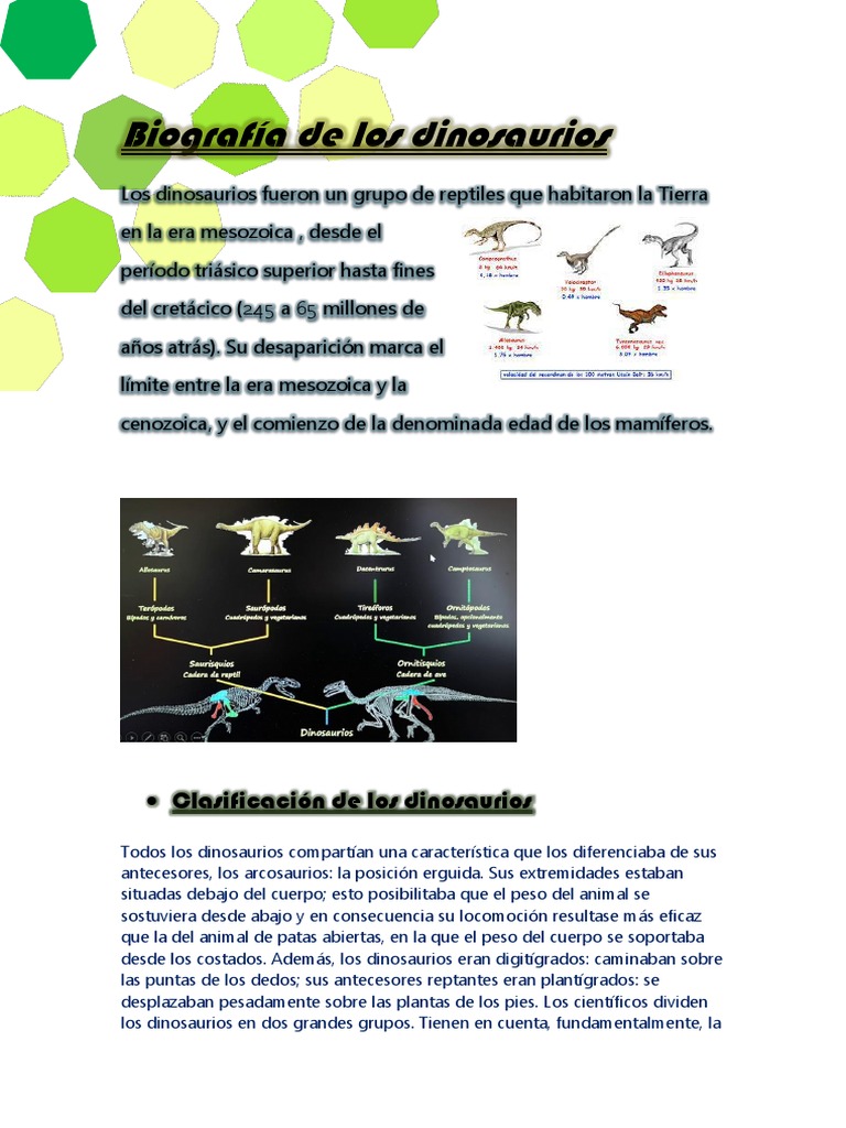 Biografía de Los Dinosaurios | PDF | Dinosaurios | Fósil