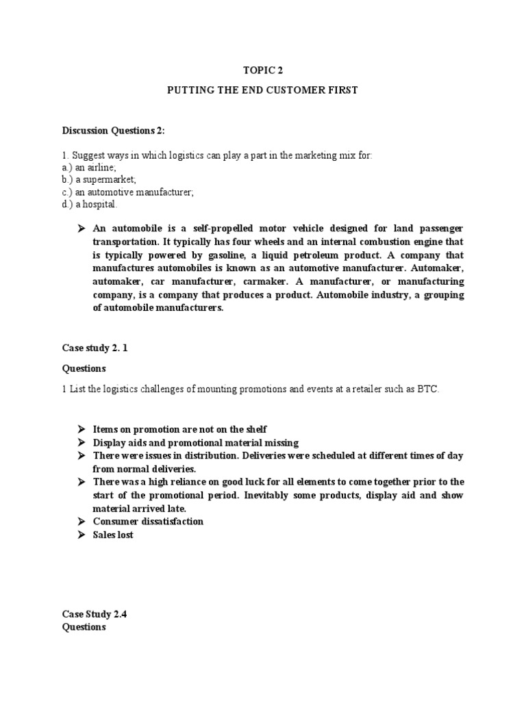 TOPIC 2 (LOGISTICS) | PDF
