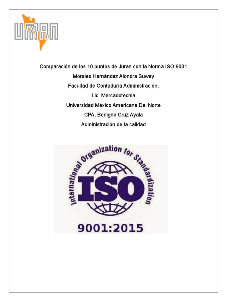 10 Pasos de Juran Norma ISO | PDF | Calidad (comercial) | Economias