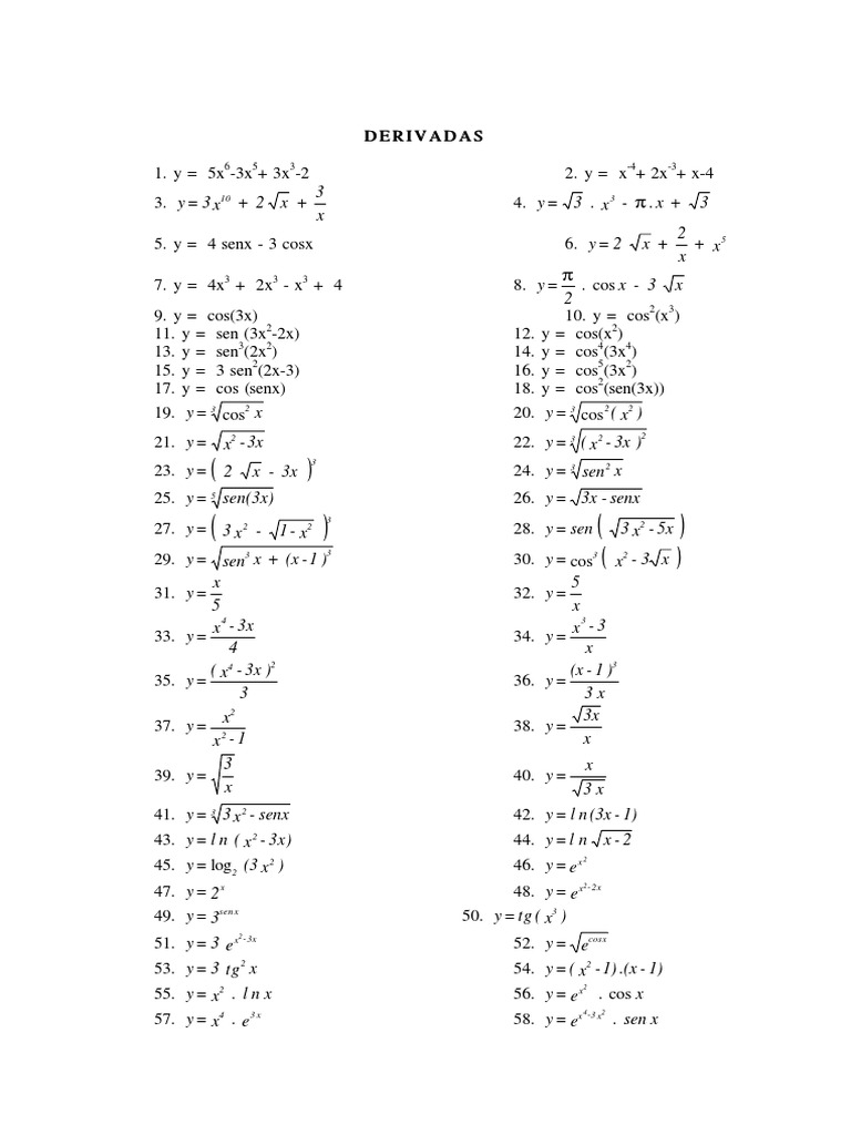Derivadas Ejercicios | PDF | Ajedrez