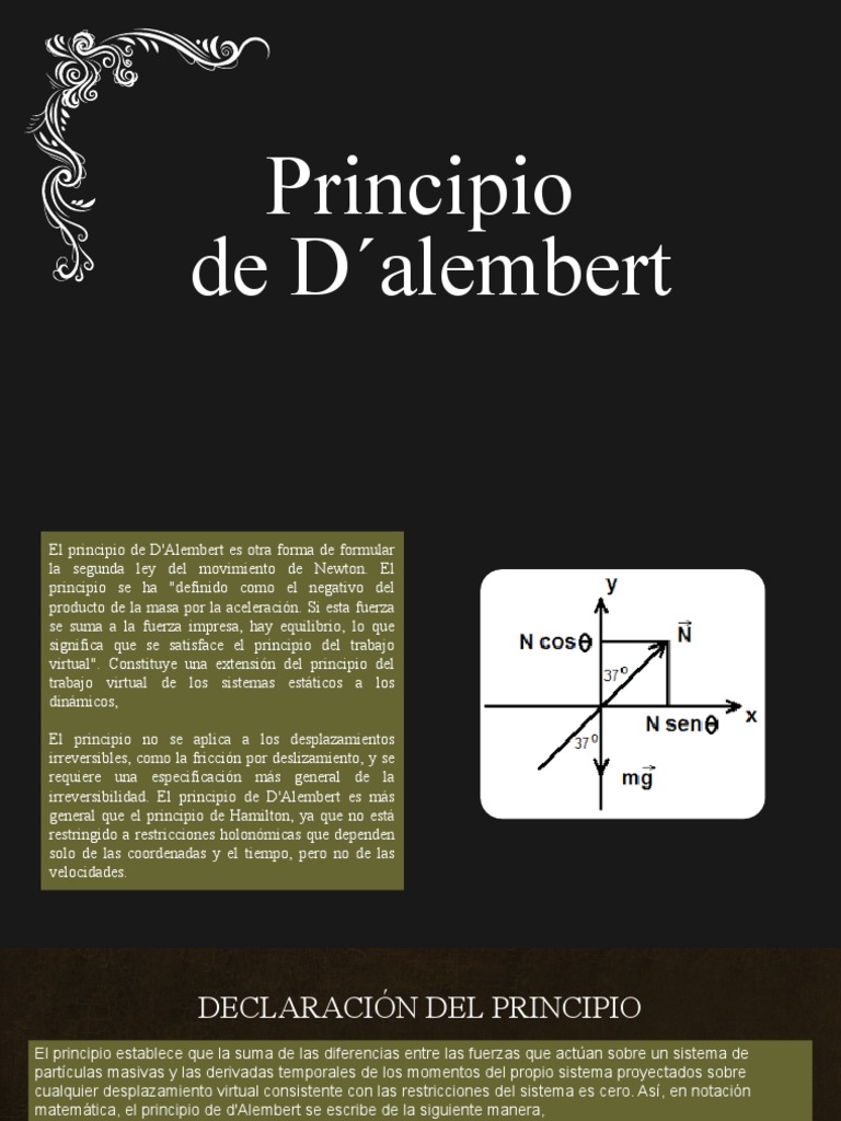 Principio de D Alembert | PDF | Fuerza | Física